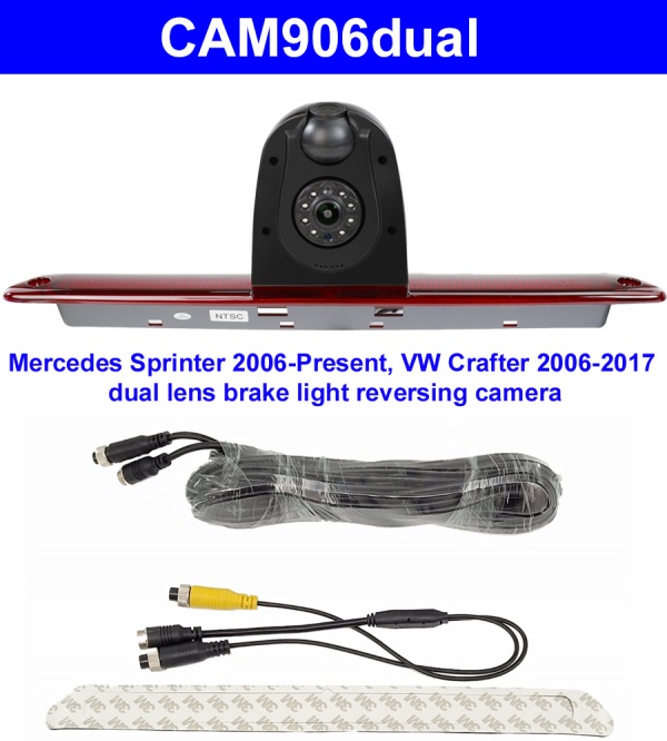 VW Crafter and Mercedes Sprinter Dual Lens Brake Light Reversing and Rear View Camera System ...